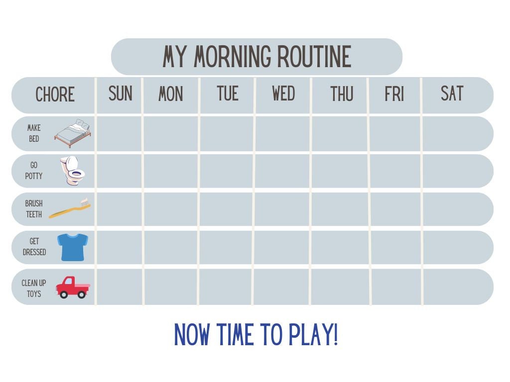 Printable Morning Routine Chart for Kids Positive Child - Etsy Australia
