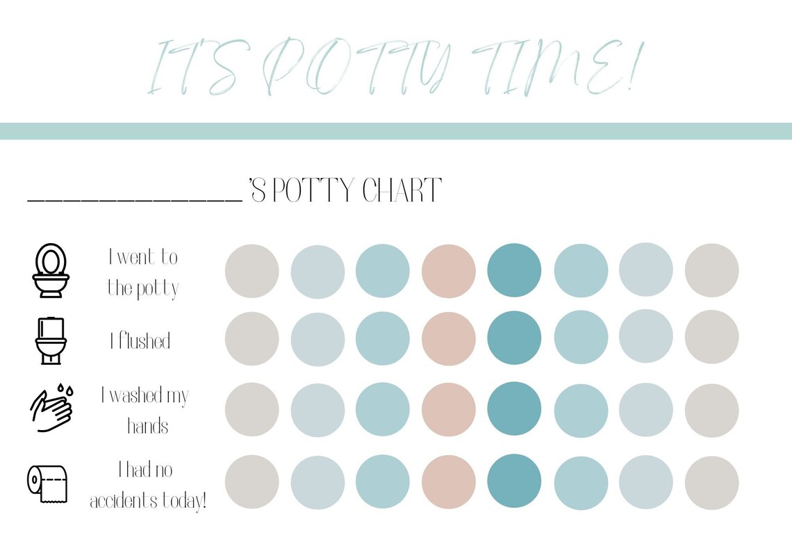Printable Potty Training Chart Fun Bathroom Achievement - Etsy