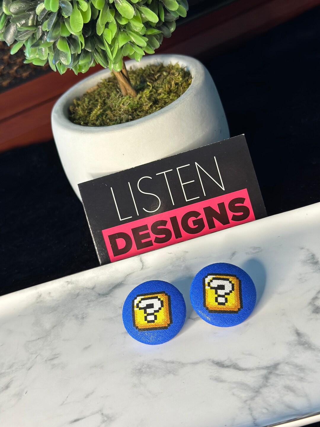 Handmade Mario Brothers Mystery Box Button Earrings - Etsy