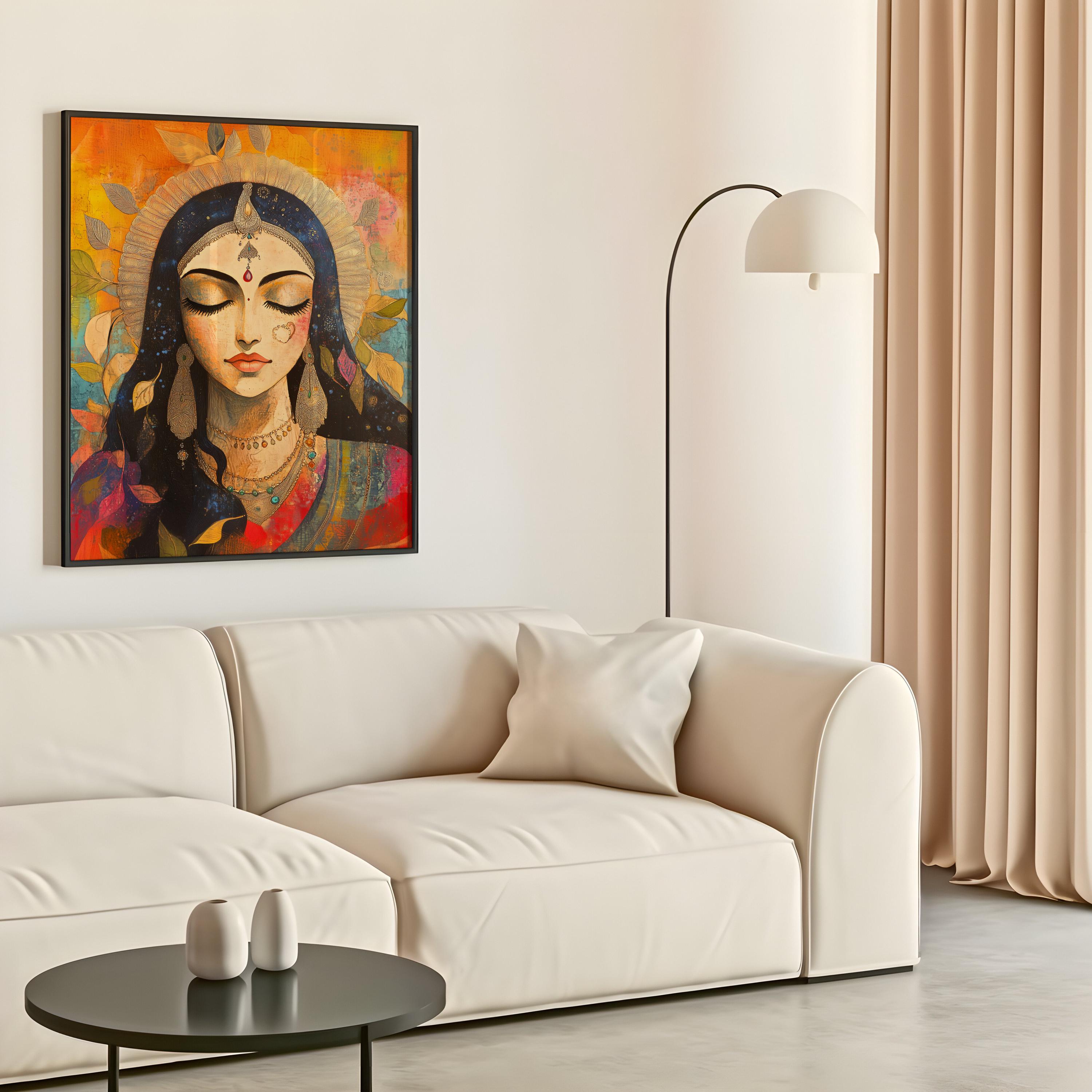 Indian Goddess PARVATI Portrait Art Print - Abstract Surreal Depiction ...