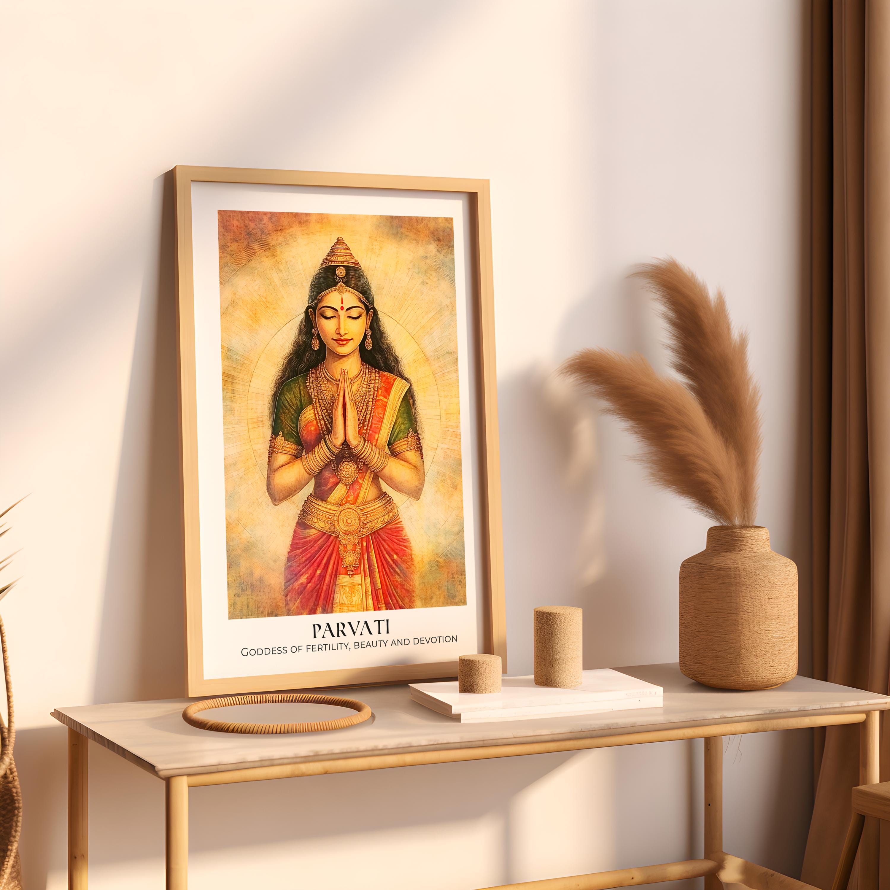 Indian Goddess PARVATI Art Print - Abstract Surreal Depiction Art ...