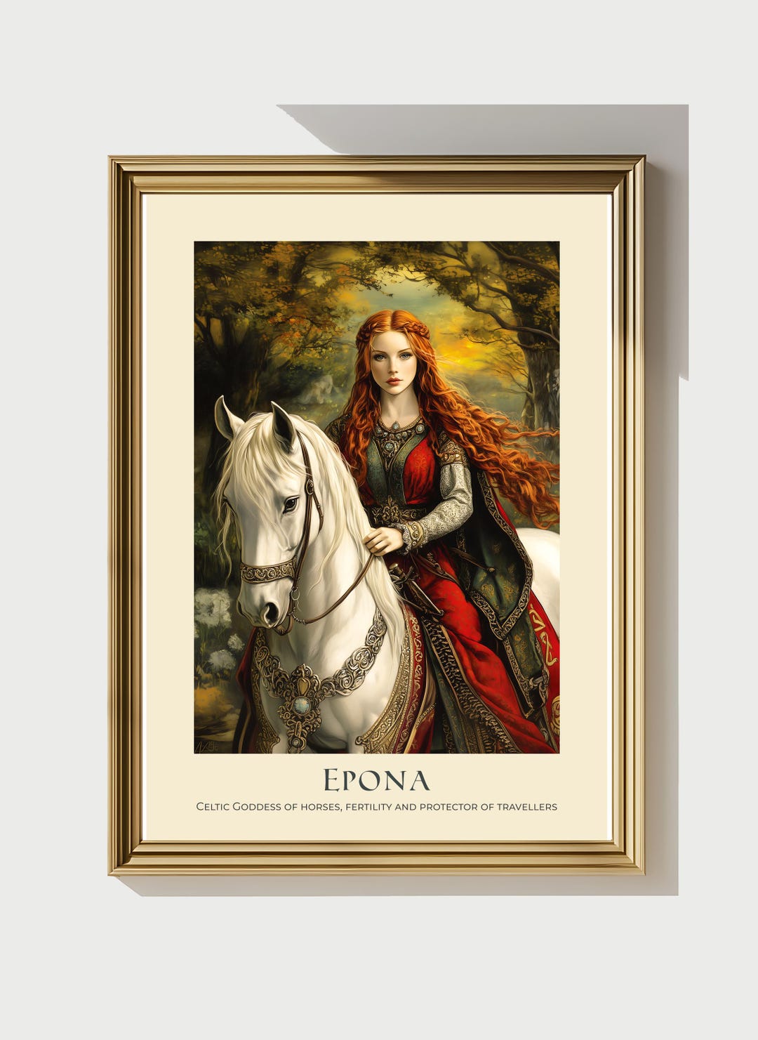 EPONA Celtic Goddess of Horses and Fertility Art Print - Mystical ...