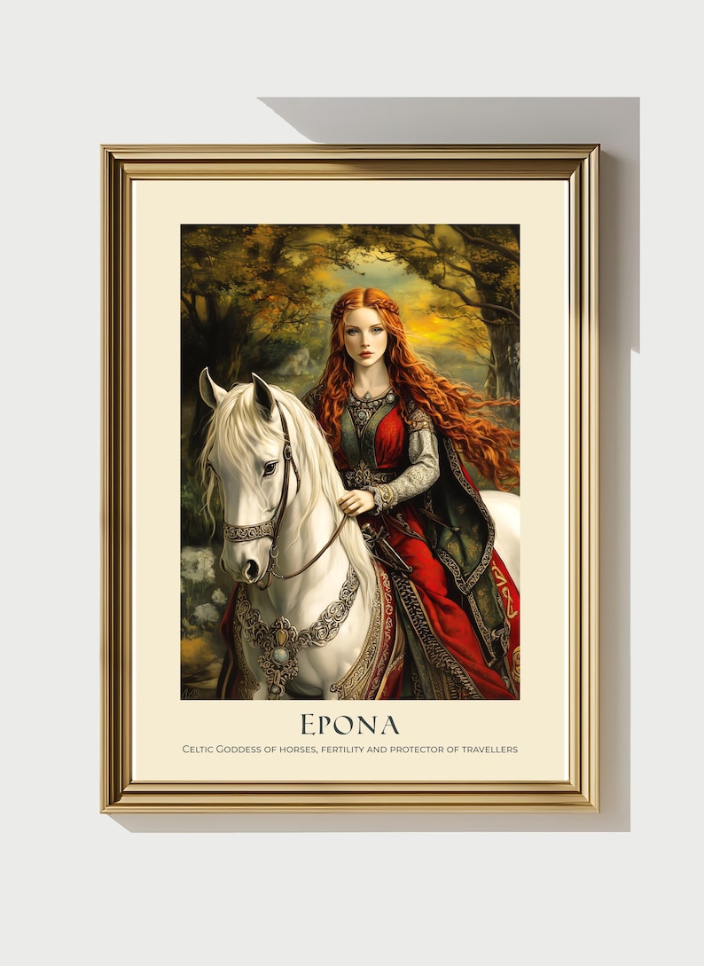 EPONA Celtic Goddess of Horses and Fertility Art Print - Mystical ...