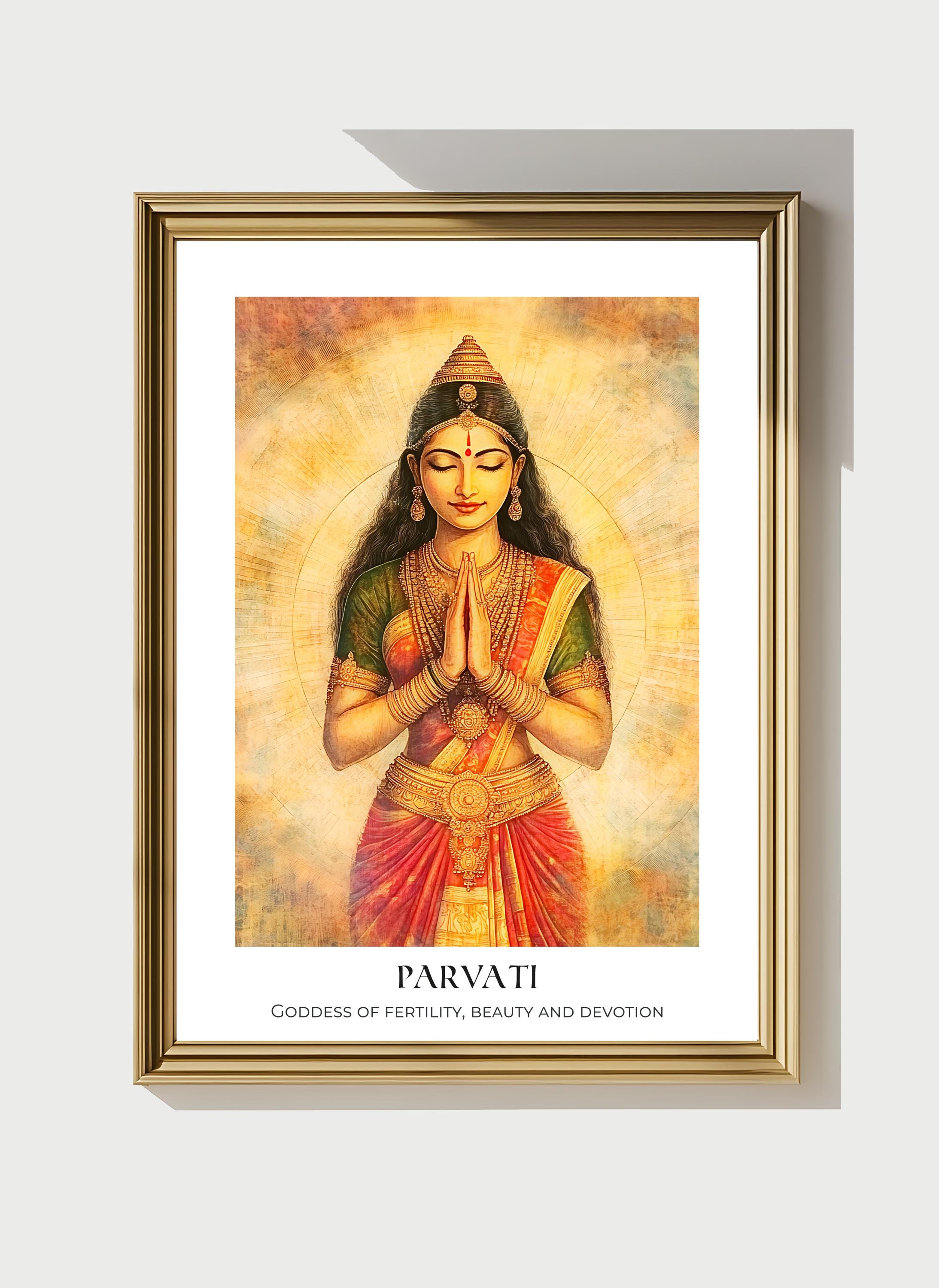 Indian Goddess PARVATI Art Print - Abstract Surreal Depiction Art ...