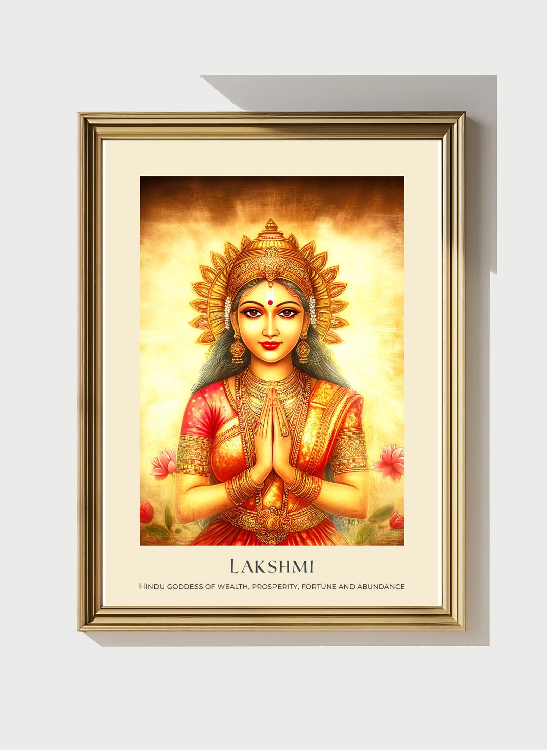 Goddess LAKSHMI Art Print - Mystical Painting of the Hindu Goddess of ...