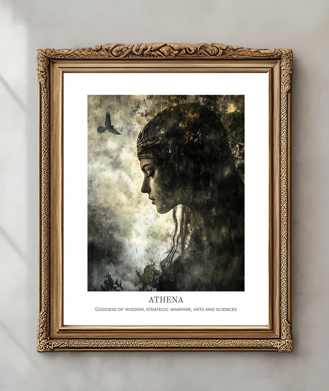 ATHENA: Greek Goddess Mystical Art Print Unique Canvas Art for Home ...
