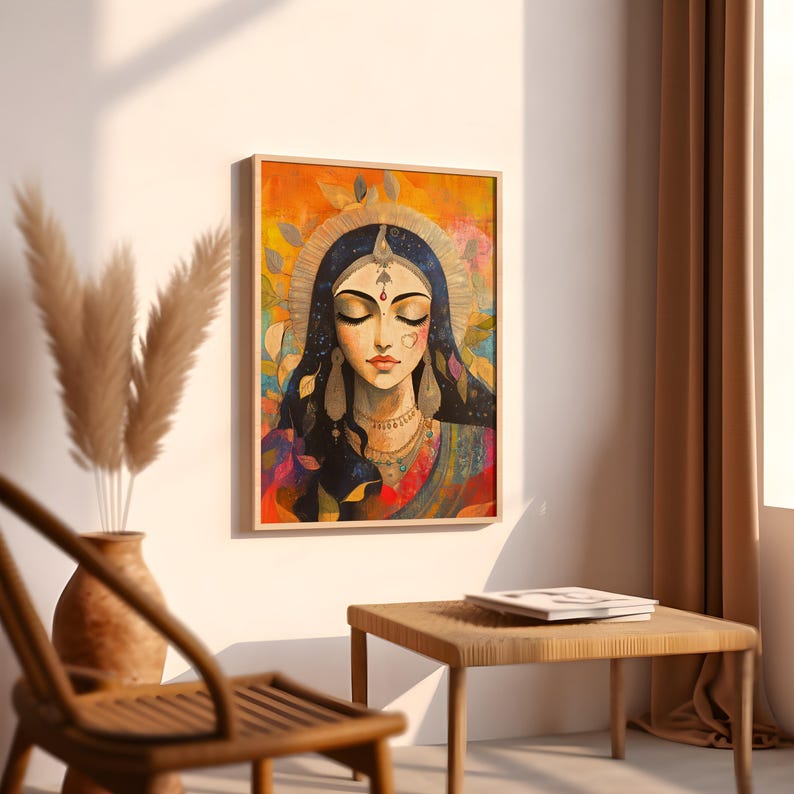 Indian Goddess PARVATI Portrait Art Print - Abstract Surreal Depiction ...