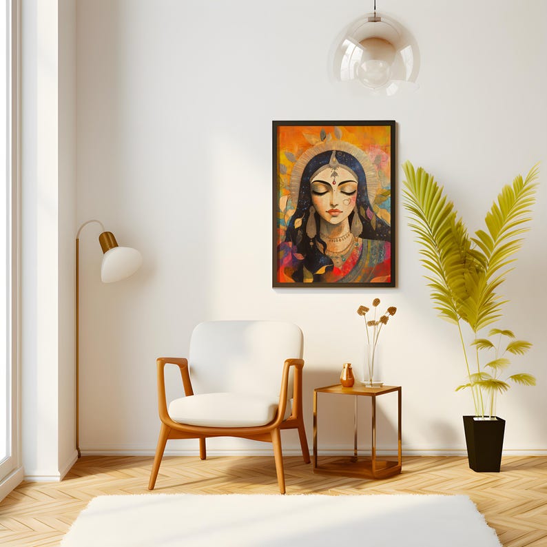 Indian Goddess PARVATI Portrait Art Print - Abstract Surreal Depiction ...