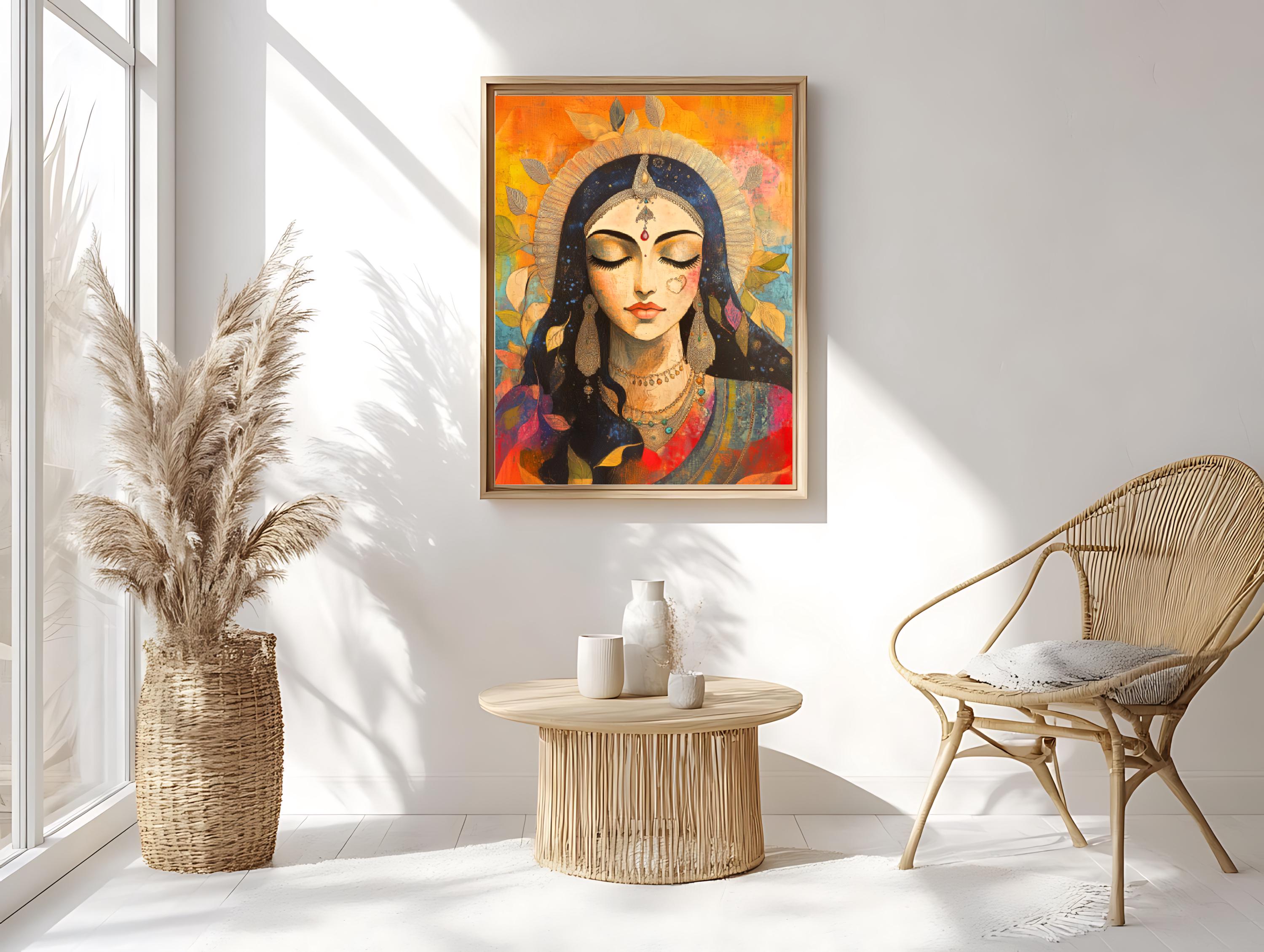 Indian Goddess PARVATI Portrait Art Print - Abstract Surreal Depiction ...