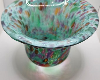 Large Green Depose Glass Vase - Etsy