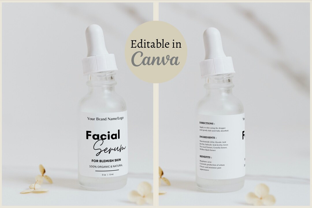 ESSENTIAL OIL Label Template EDITABLE Dropper Bottle Label Cuticle Oil ...