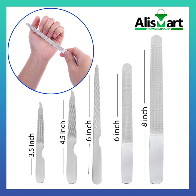 Professional Stainless Steel Nail File for Fingernail Toenails Manicure ...