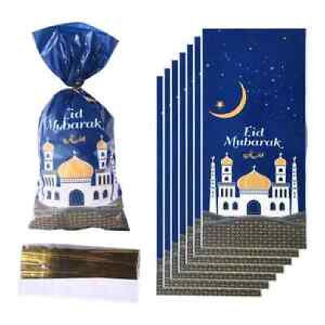8x Blue Eid Sweet Bags Eid Candy Chocolates Eid Party Favour Eid Favor ...