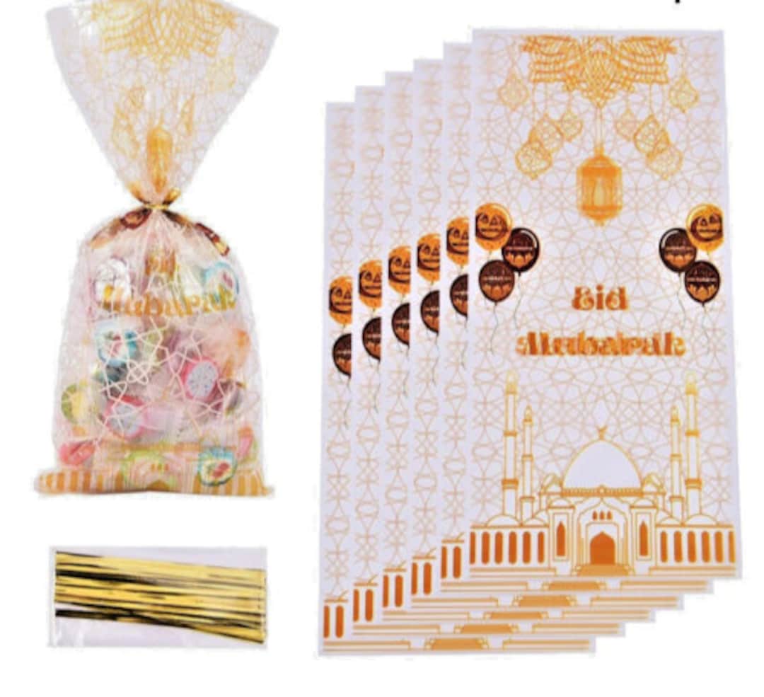 8x Clear Eid Sweet Bags Eid Candy Chocolates Eid Party Favour Eid Favor ...