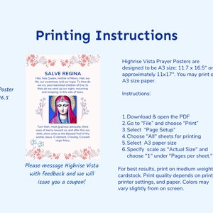 Salve Regina Prayer Poster | Printable | A3 11.7 X 16.5 | Catholic ...