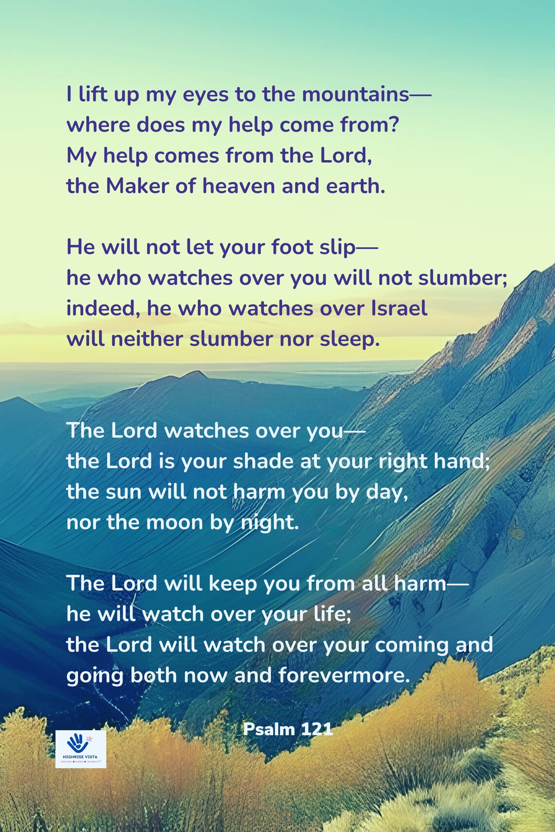 Psalm 121 Printable Poster | Catholic Prayers | Printable Poster - Etsy