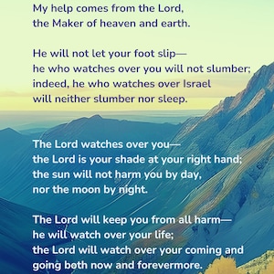 Psalm 121 Printable Poster | Catholic Prayers | Printable Poster - Etsy