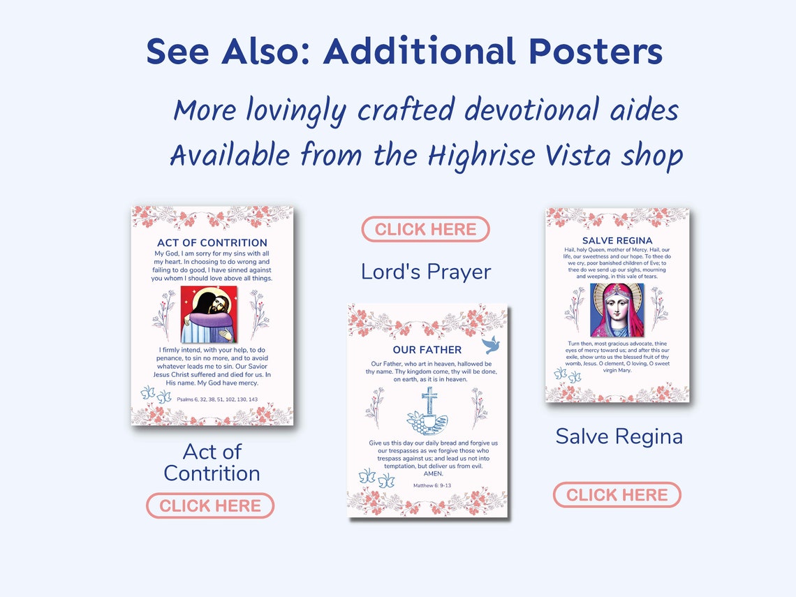 Hail Mary Prayer Poster | Printable | A3 11.7 X 16.5 | Catholic Prayers ...