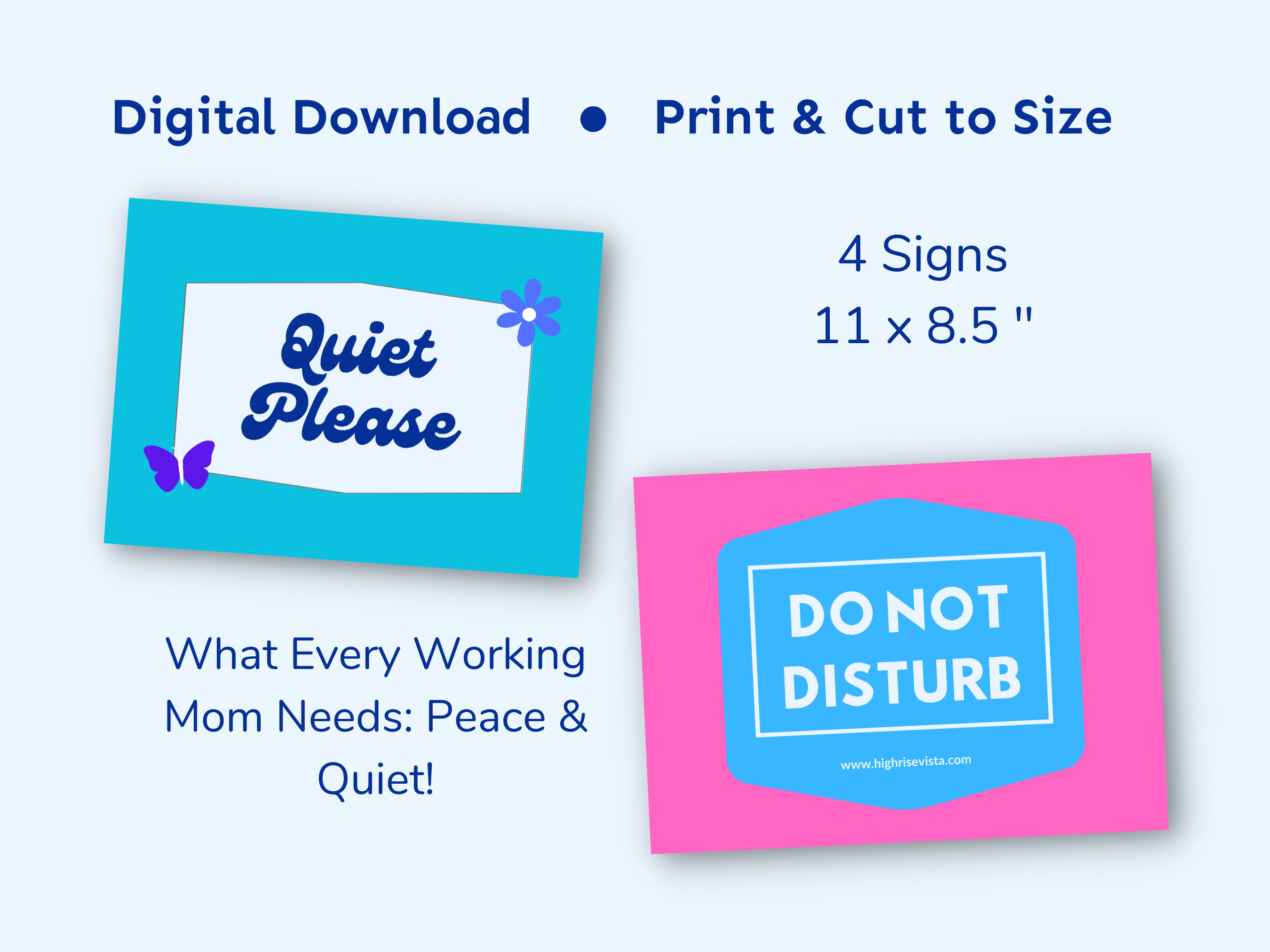 Working Mom Printable Signs | 11 X 8.5 Inches | Do Not Disturb | Call ...