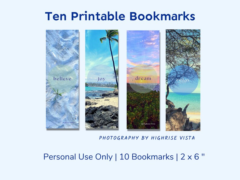 Printable Bookmark Beach Scenes | Ten Bookmarks | Beach, Please! With ...