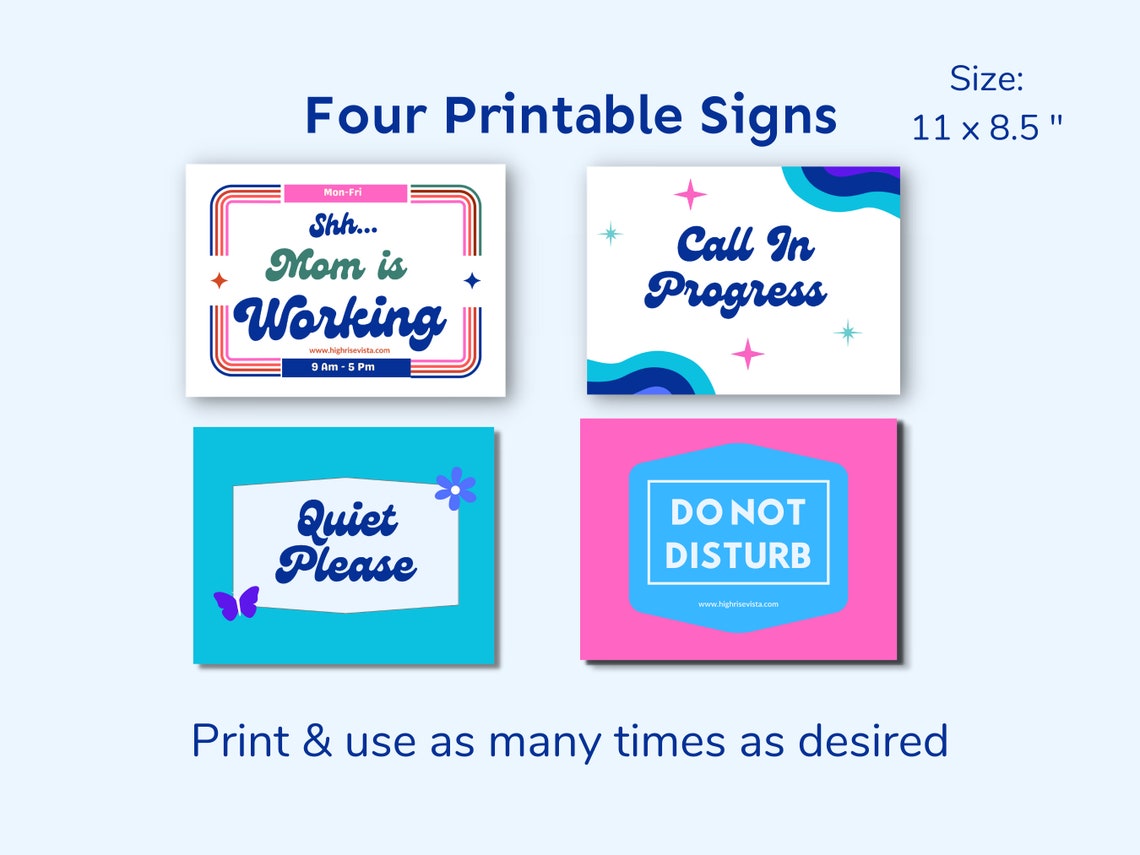 Working Mom Printable Signs | 11 X 8.5 Inches | Do Not Disturb | Call ...