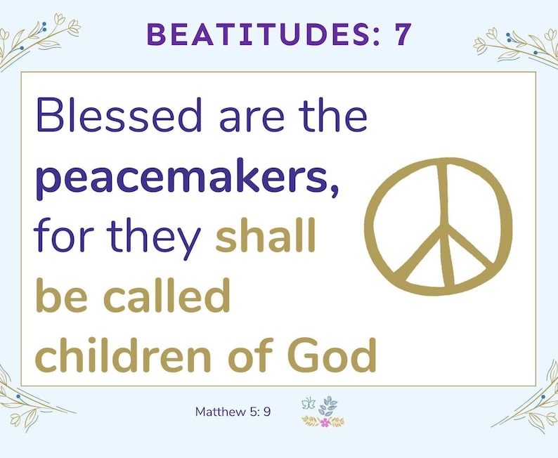 Beatitudes Prayer Cards Printable 4 X 6 Catholic Prayer Cards Sermon on ...