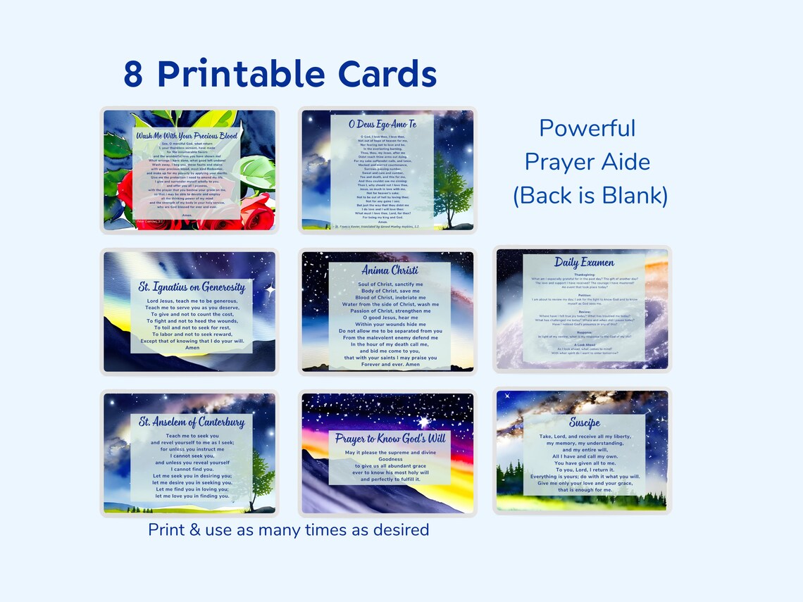 Jesuit Prayer Cards | Printable | 4 X 6 “| Catholic Prayers | Suscipe ...