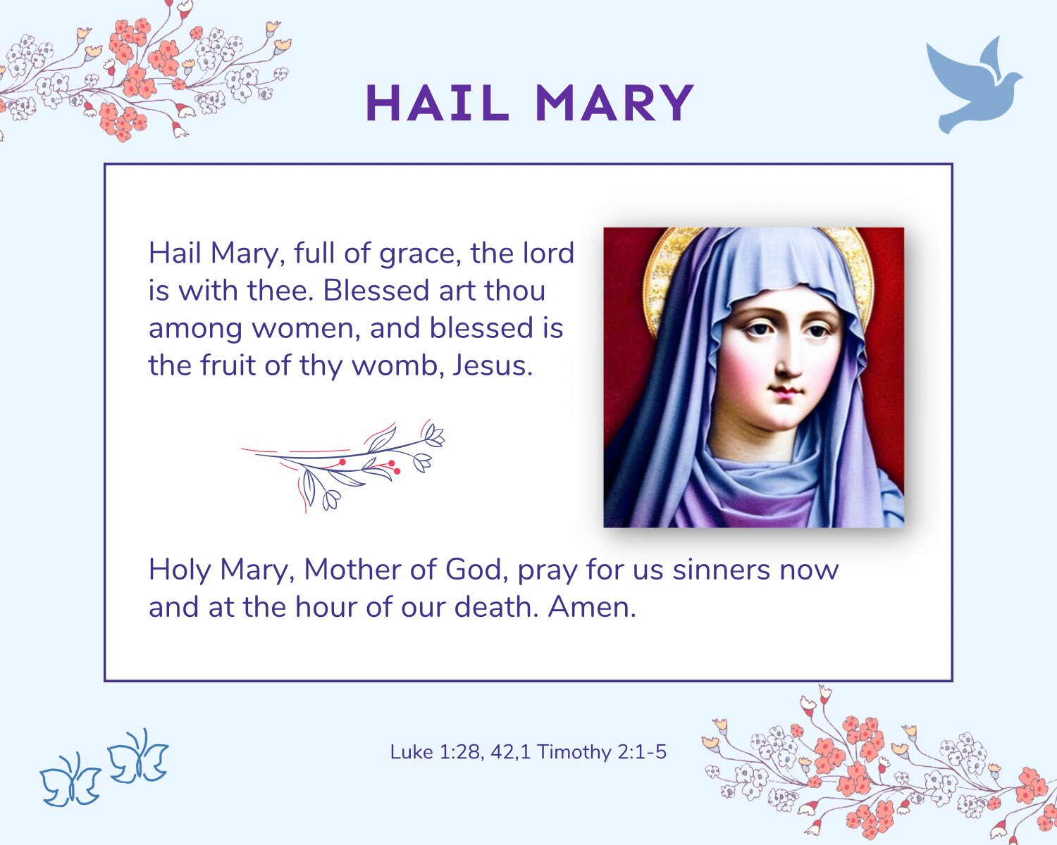 Prayer Cards Printable 4 X 6 Catholic Prayers Our Father, Hail Mary ...