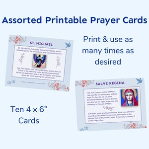 Prayer Cards Printable 4 X 6 Catholic Prayers Our Father, Hail Mary ...