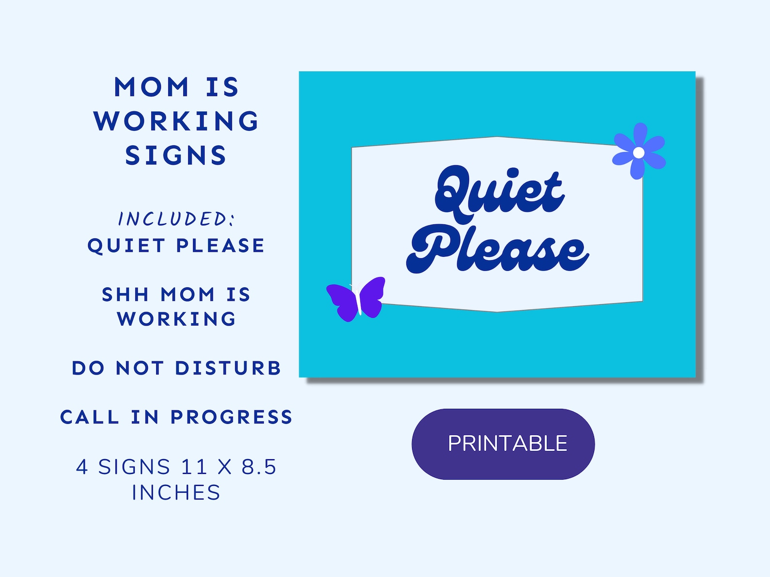 Working Mom Printable Signs | 11 X 8.5 Inches | Do Not Disturb | Call ...