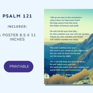 Psalm 121 Printable Poster | Catholic Prayers | Printable Poster - Etsy