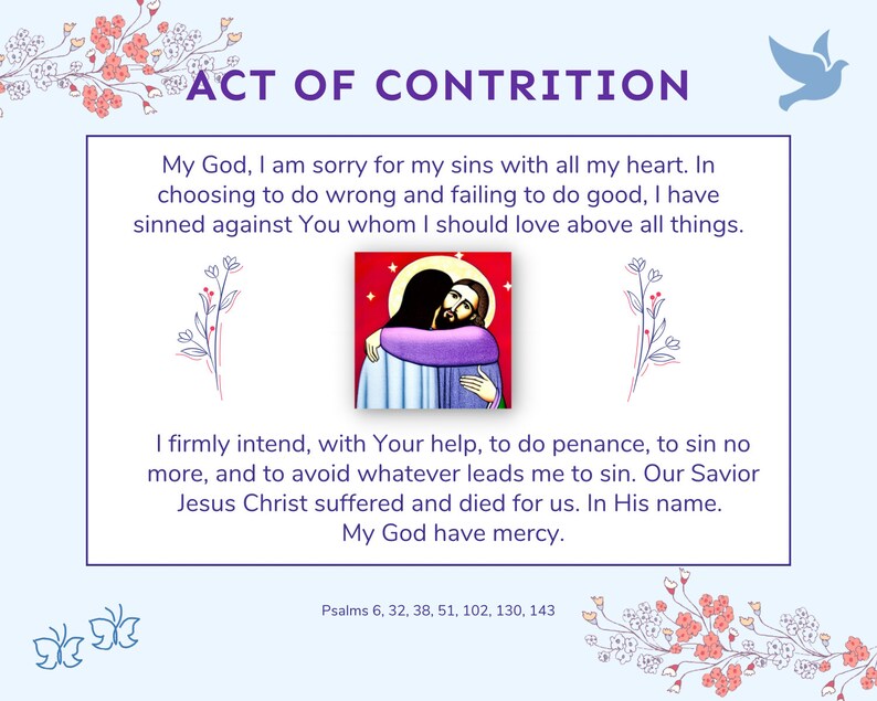 Prayer Cards Printable 4 X 6 Catholic Prayers Our Father, Hail Mary ...