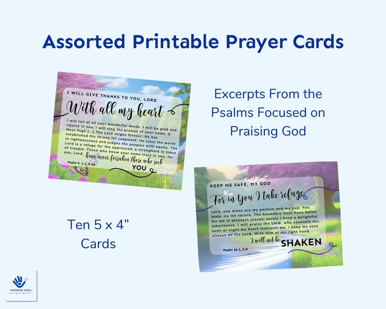 Psalm Prayer Cards | Printable | 4 X 6 “ | Catholic Prayers | Psalms ...