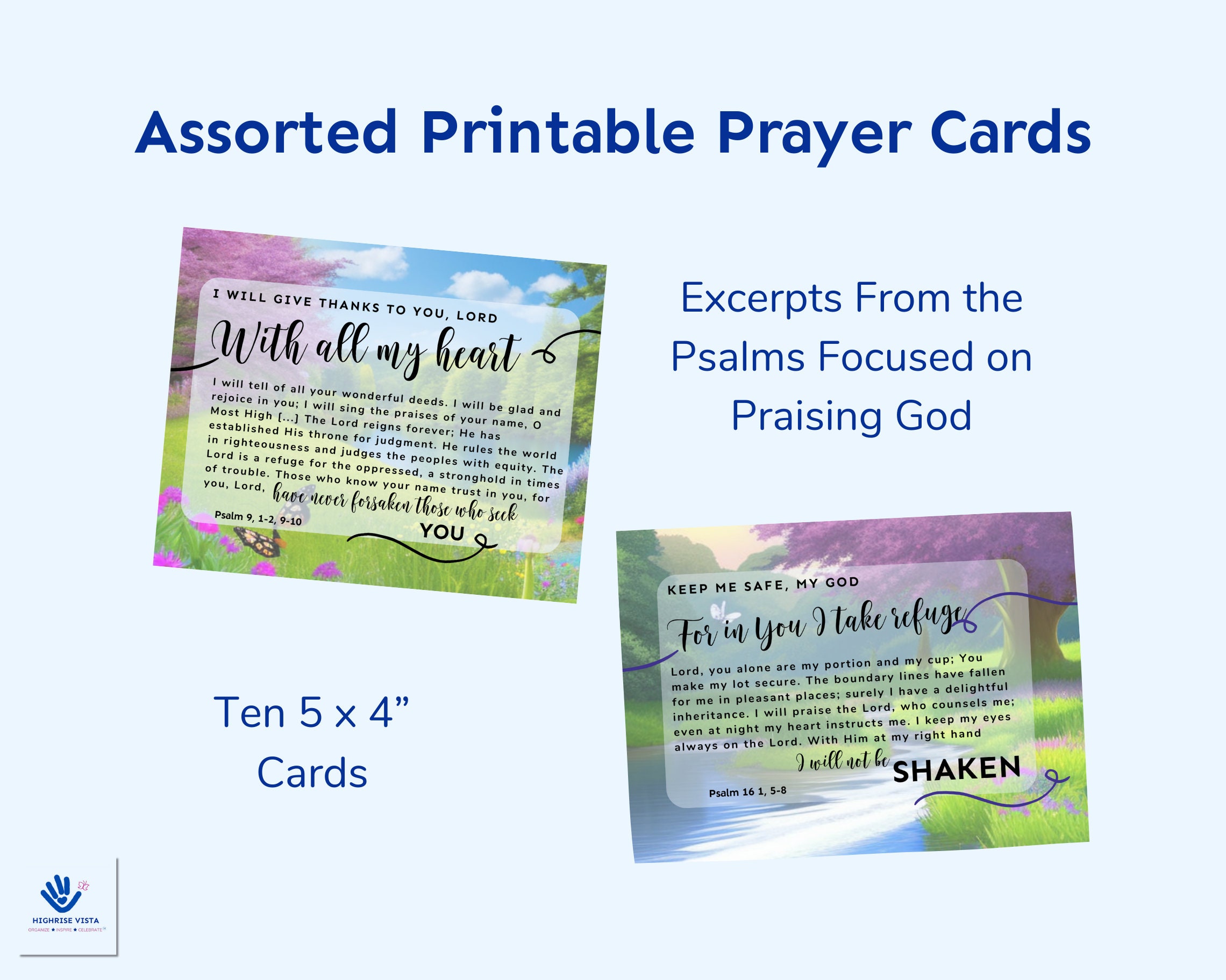 Psalm Prayer Cards | Printable | 4 X 6 “ | Catholic Prayers | Psalms ...