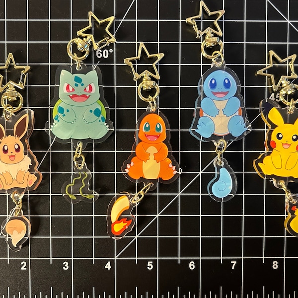 Pikachu and Eevee Keychain - Etsy
