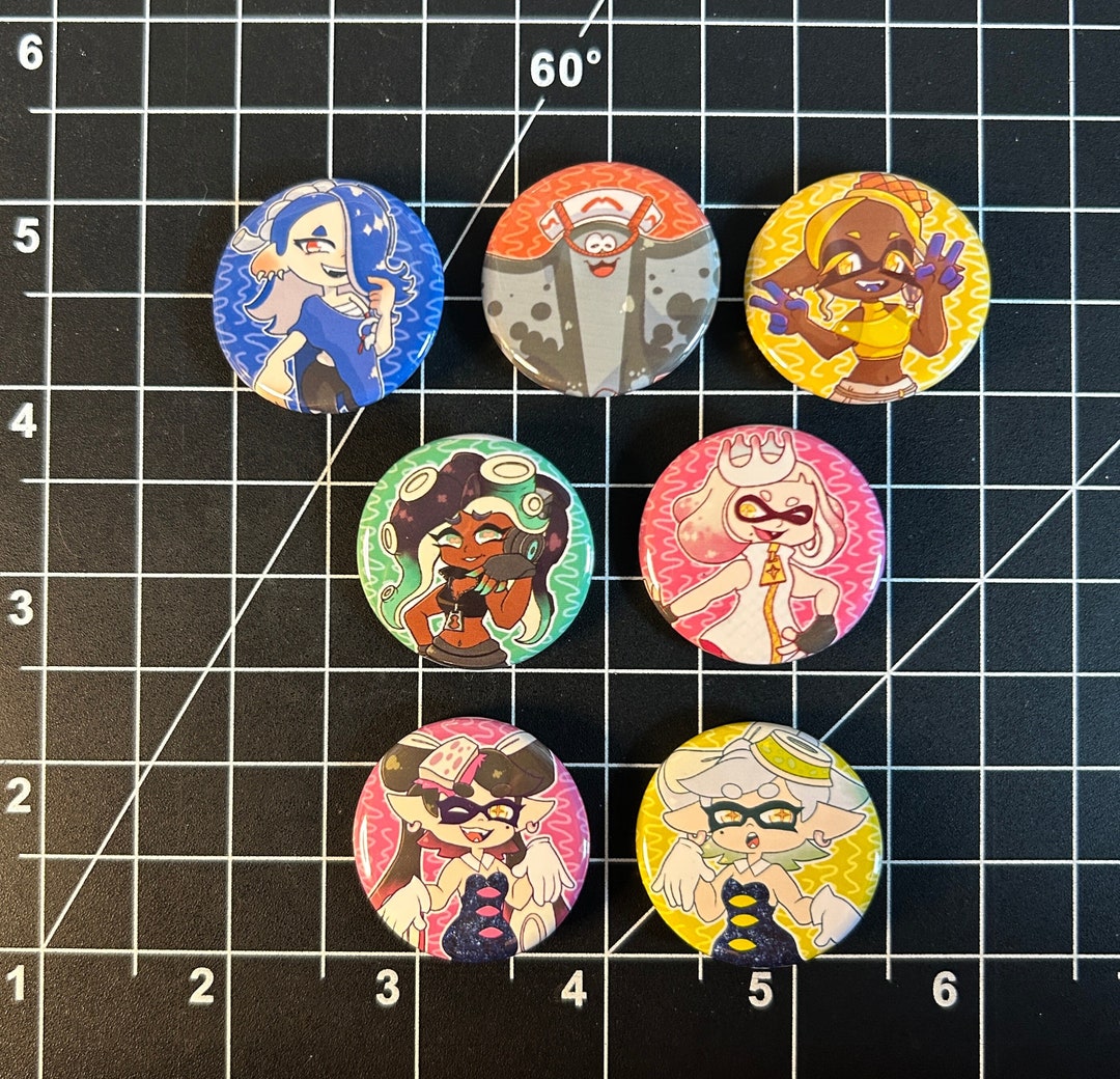 Splatoon Idol Button Pin Badges (deep Cut, off the Hook, and Squid ...