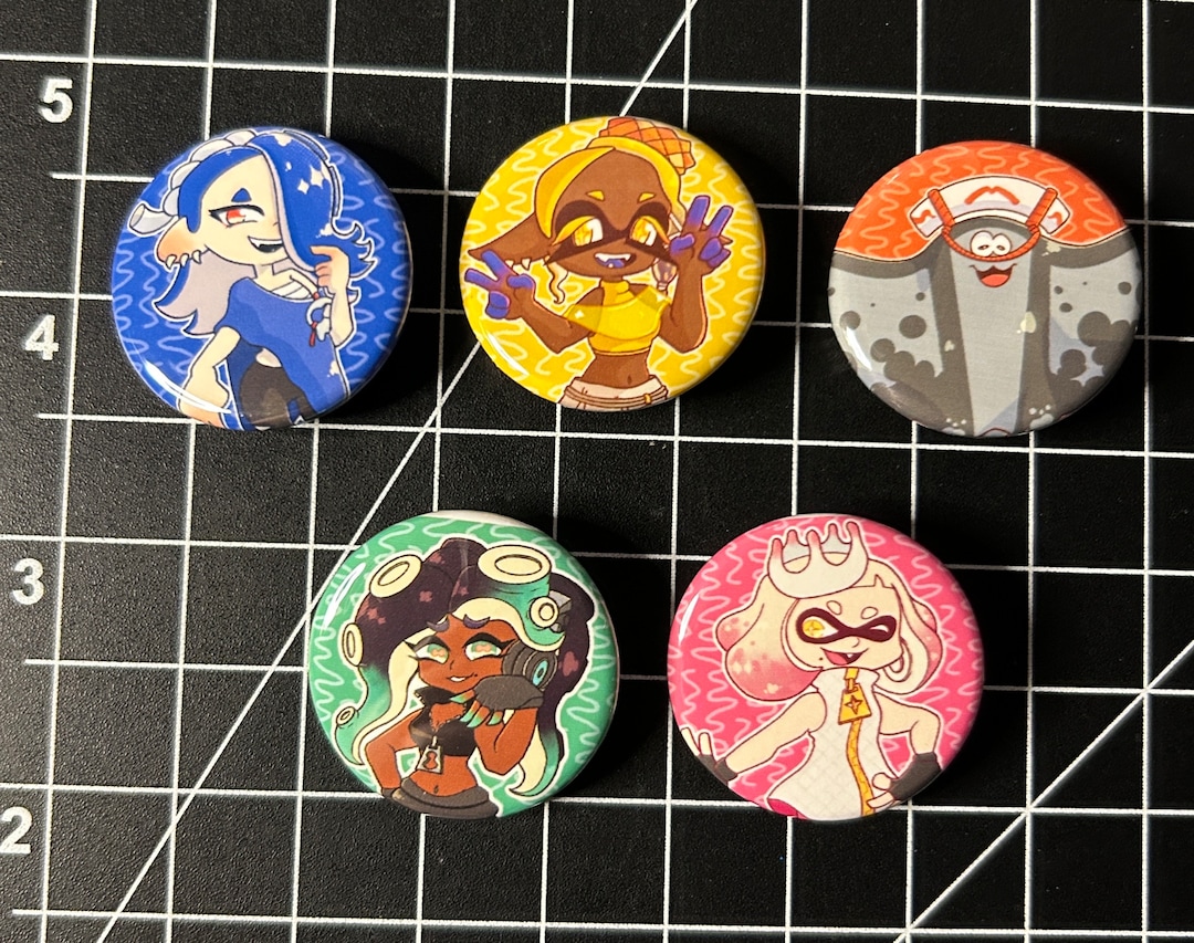 Splatoon Idol Button Pin Badges deep Cut and off the Hook - Etsy