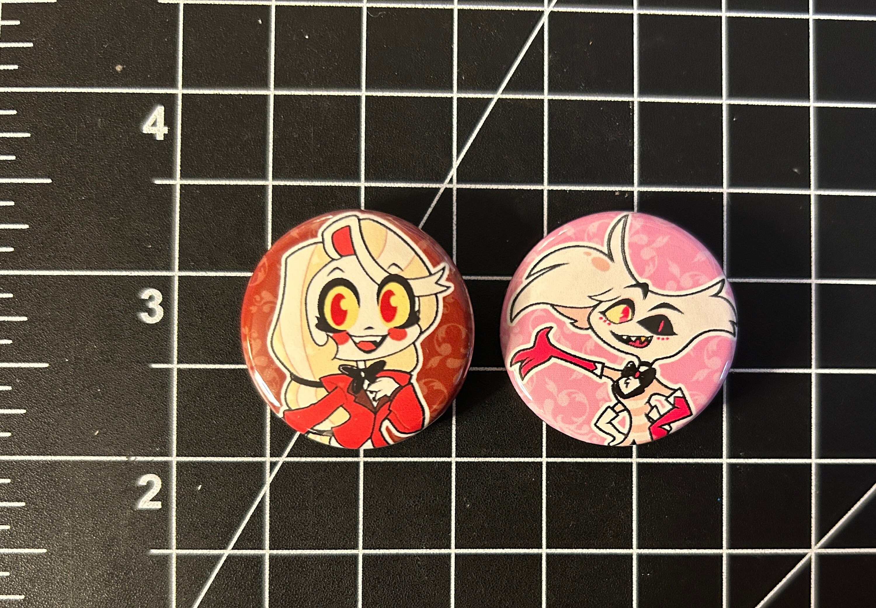 Hazbin Hotel Charlie and Angel Dust Button Pin Badges - Etsy
