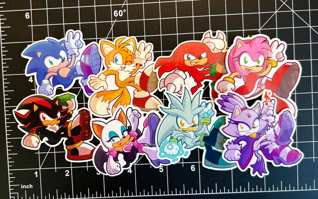 Sonic the Hedgehog Stickers (sonic, Tails, Knuckles, Shadow, Amy, Rouge ...