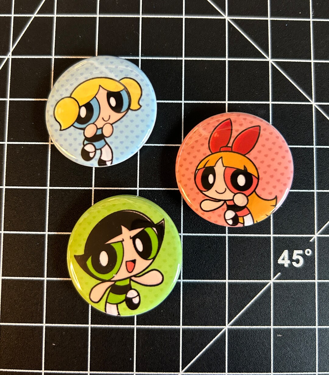 Powerpuff Girls Button Pin Badges - Etsy