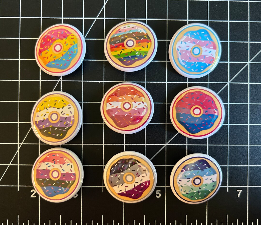LGBTQ+ Pride Donut Button Pins - Etsy