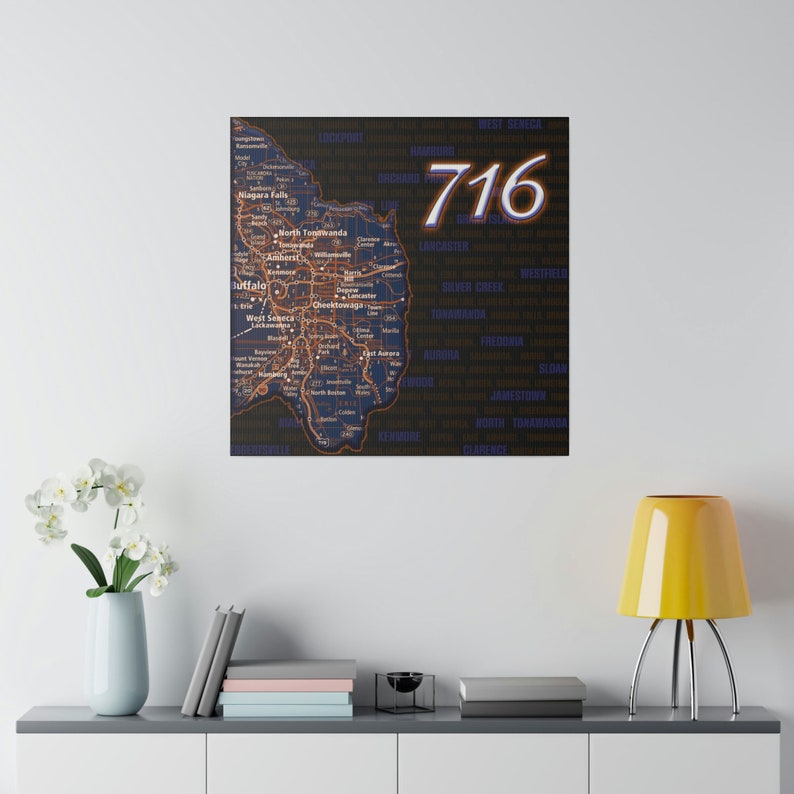 Buffalo Outline Map Canvas Print 716 - Etsy