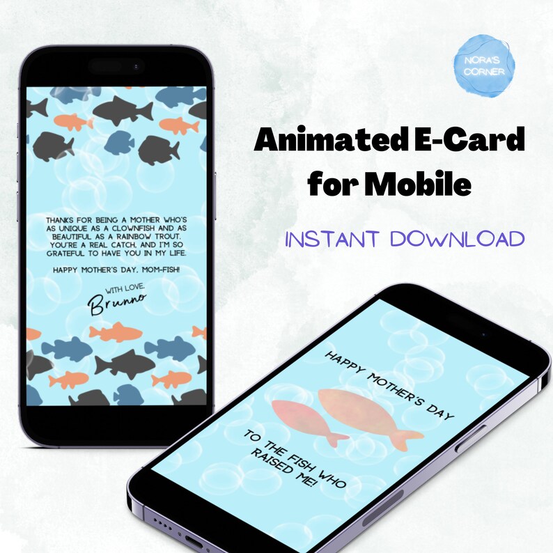 Animated Birthday Card Template for Mobile. Little Fish Design ...