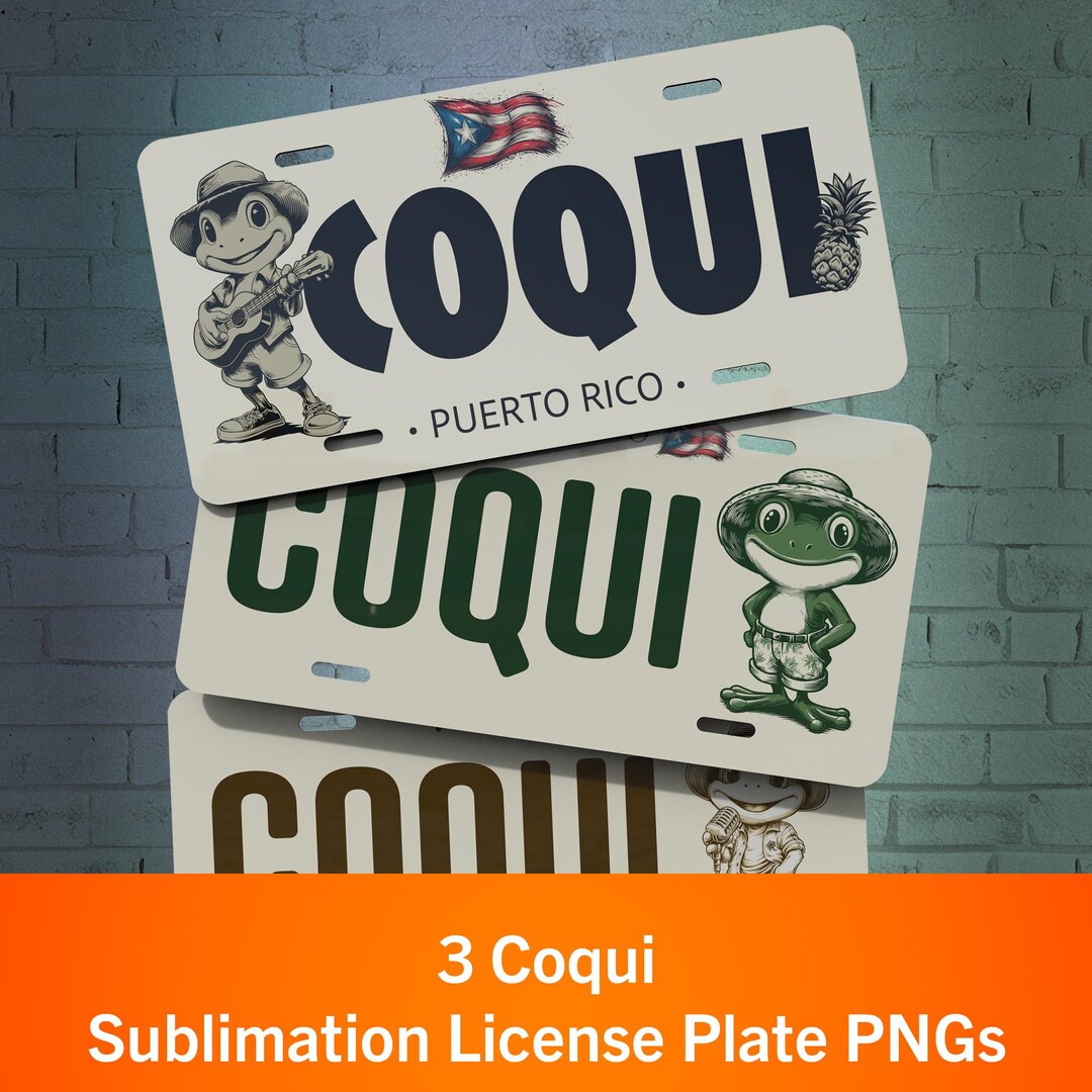 Coqui Sublimation License Plate Design: Puerto Rico Car Tag (digital ...