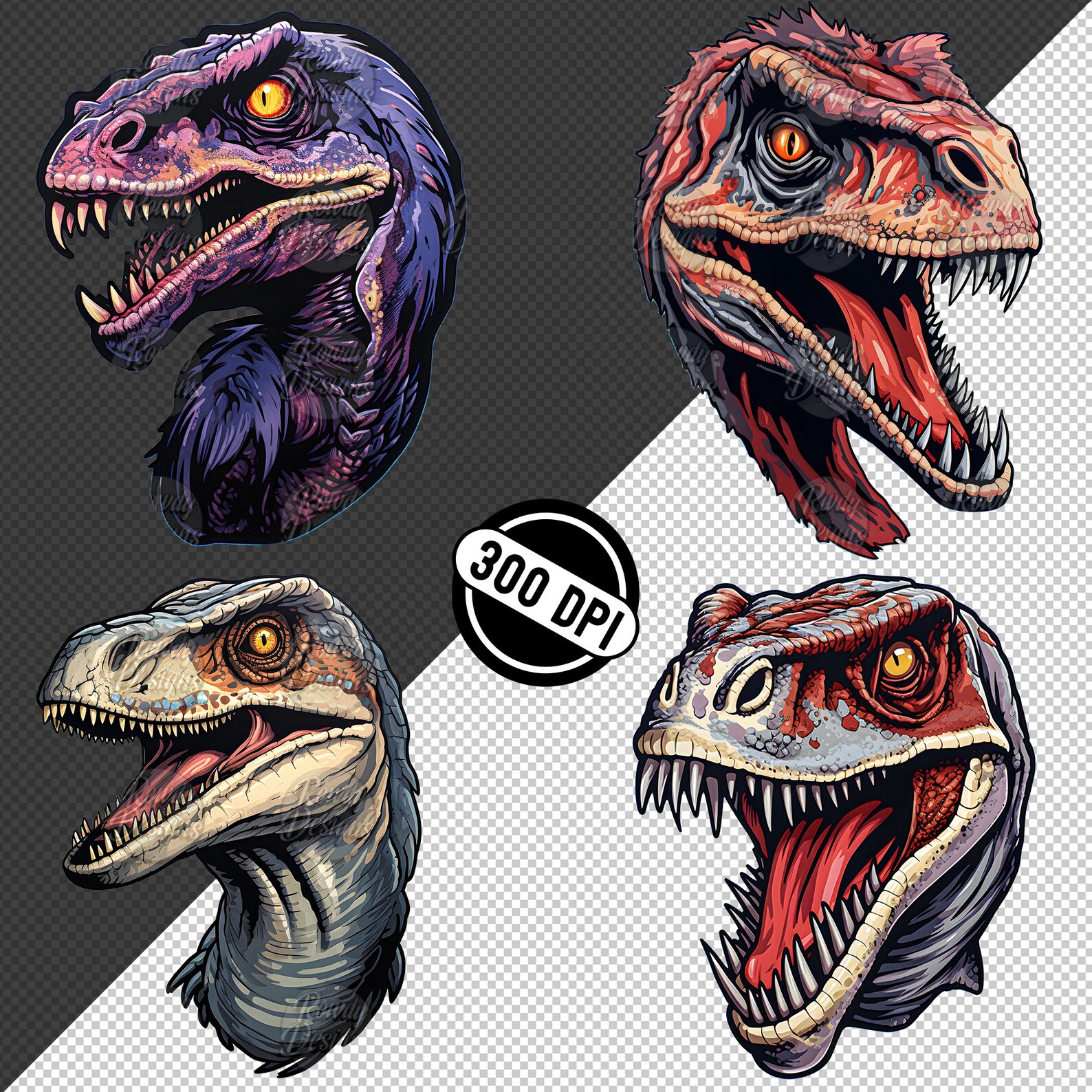 Velociraptor Clipart Bundle Dinosaur PNG Graphics Dinosaur - Etsy