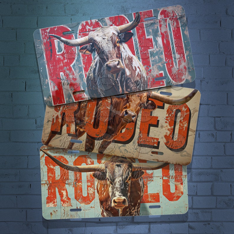 Rodeo Sublimation License Plate Designs Rodeo Car Tag Three High ...