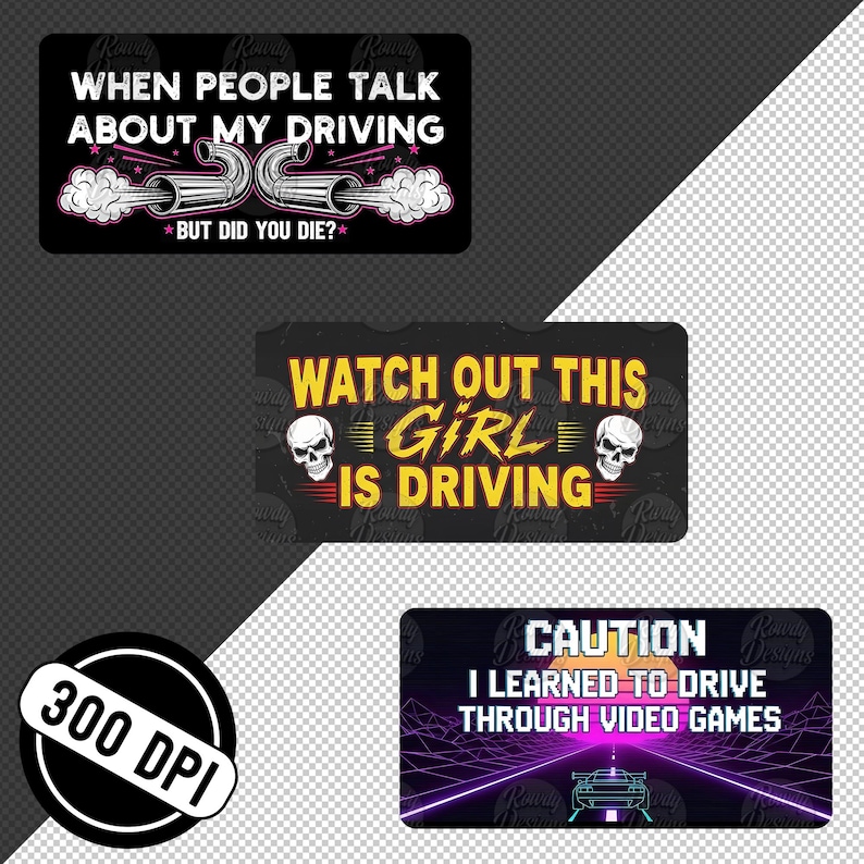 Funny Car Sayings Sublimation License Plate Designs: 3 PNG Sublimation ...