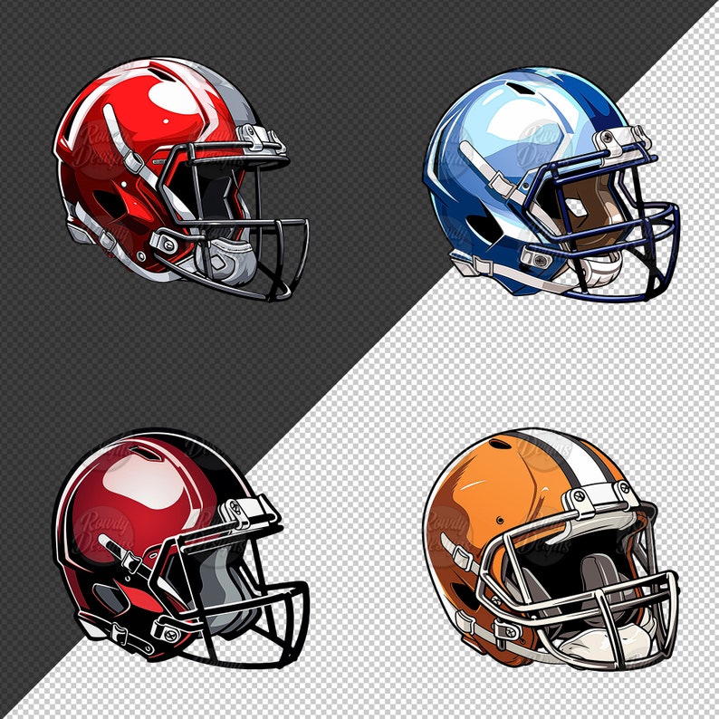 Football Helmet Clipart: Sports Graphic Elements (SVG, PNG) - Etsy