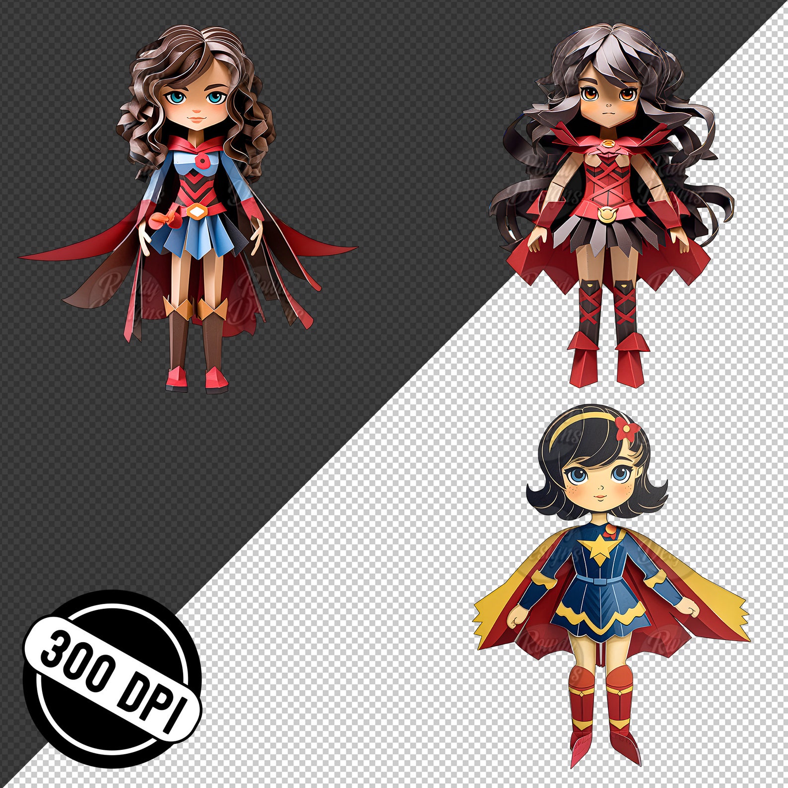 Superhero Girl Clipart, Superhero Bundle, Quilling Superhero ...