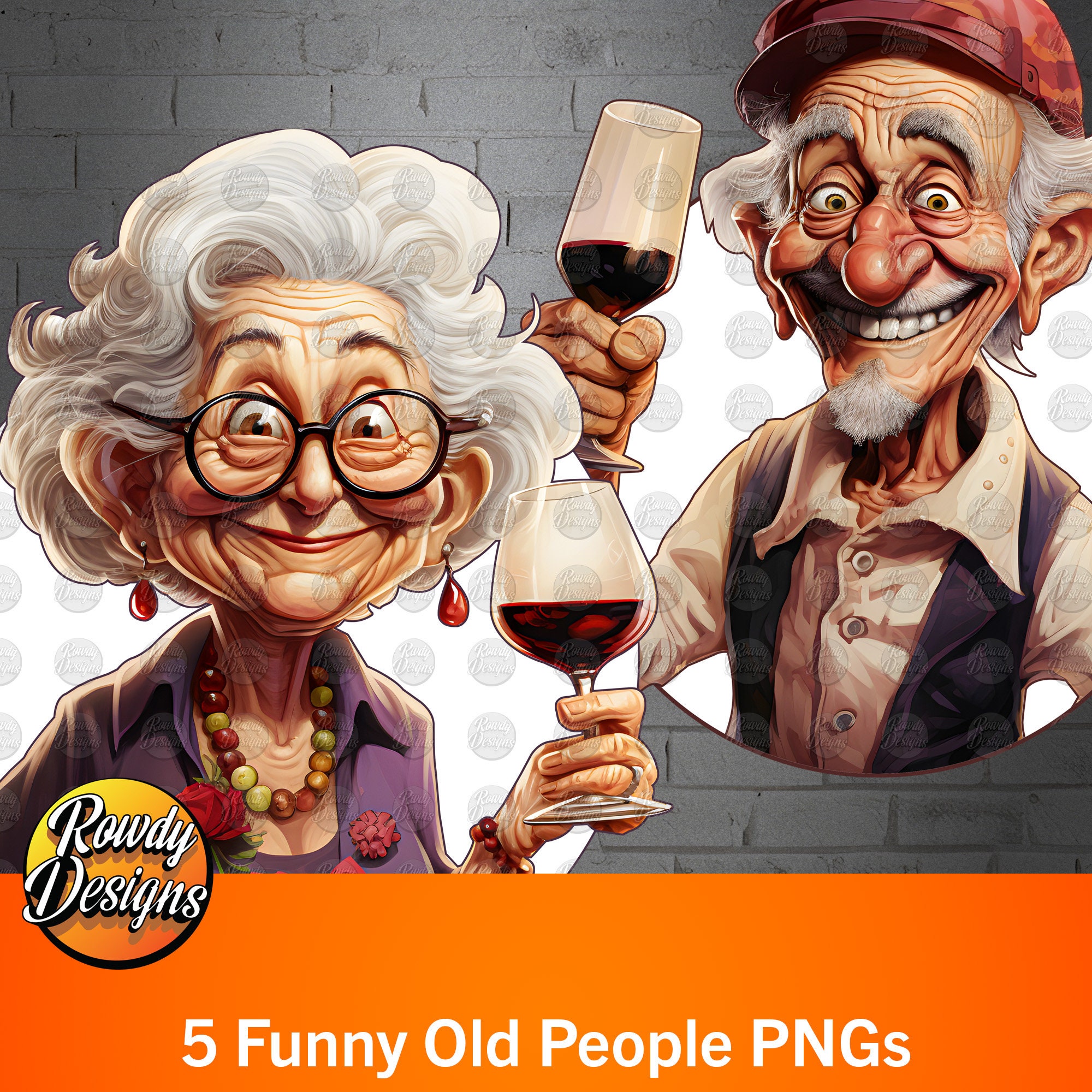 Funny Old People Clipart, Elderly Clipart, Digital People, Old Aged ...
